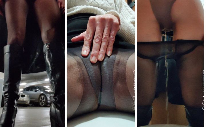 Seductivewifey Car Desperation Peeing In Multistory And Public Toilet