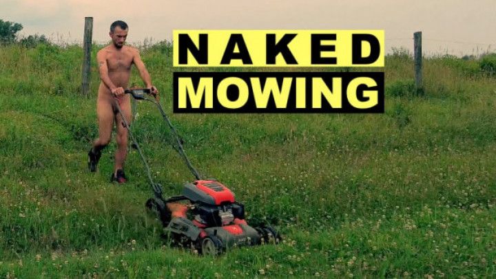 Experiment402 Outdoor Naked Lawn Mowing Manyvids